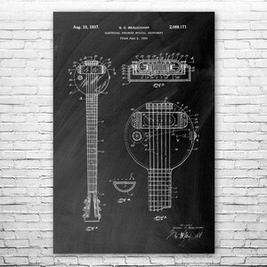 First Electric Guitar Poster Print, Frying Pan Guitar, Guitarist Gift ...