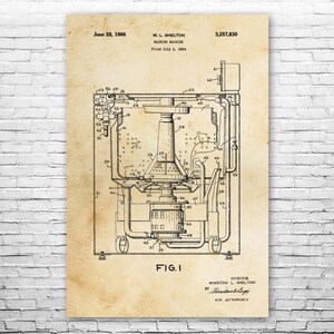 Washing Machine Poster Print Laundromat Wall Art Laundry - Etsy