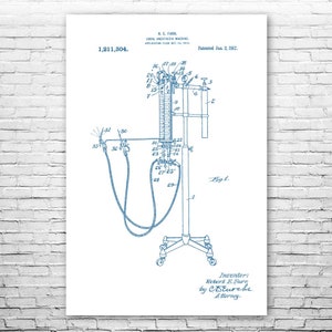 Anesthesia Machine Poster Print, Med School Art, Surgeon Gift, Doctors ...
