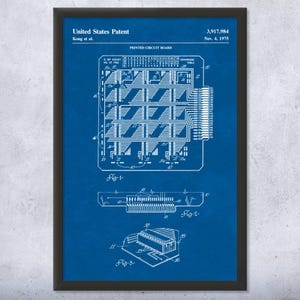 Circuit Board Patent Wall Art | Poster, Canvas or Framed | Computer Decor, IT Tech Gift ...