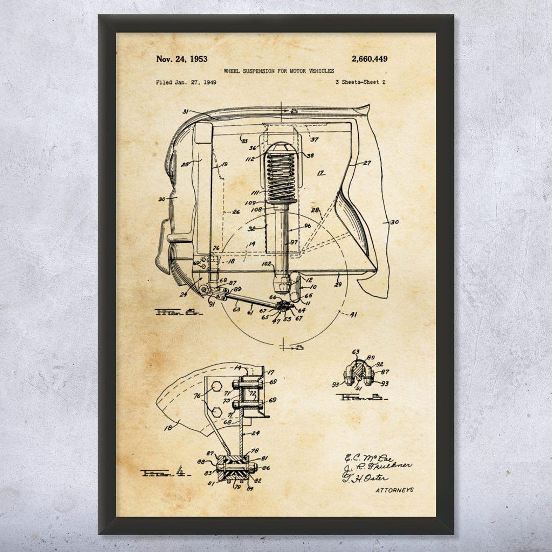 Strut Spring Patent Wall Art | Poster, Canvas or Framed | Mechanic Gift ...