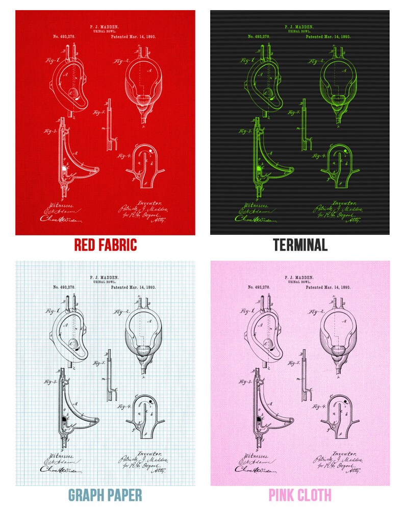 Framed Urinal Bowl Wall Art Print Contractor Gift Restroom - Etsy