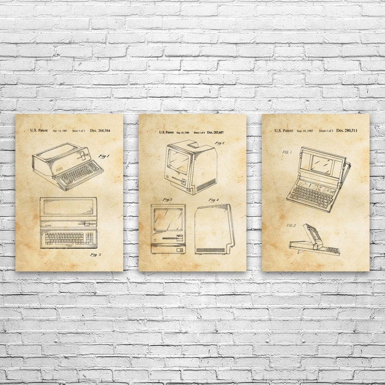 Retro Computer Posters Set of 3 Technician Gift Computer | Etsy