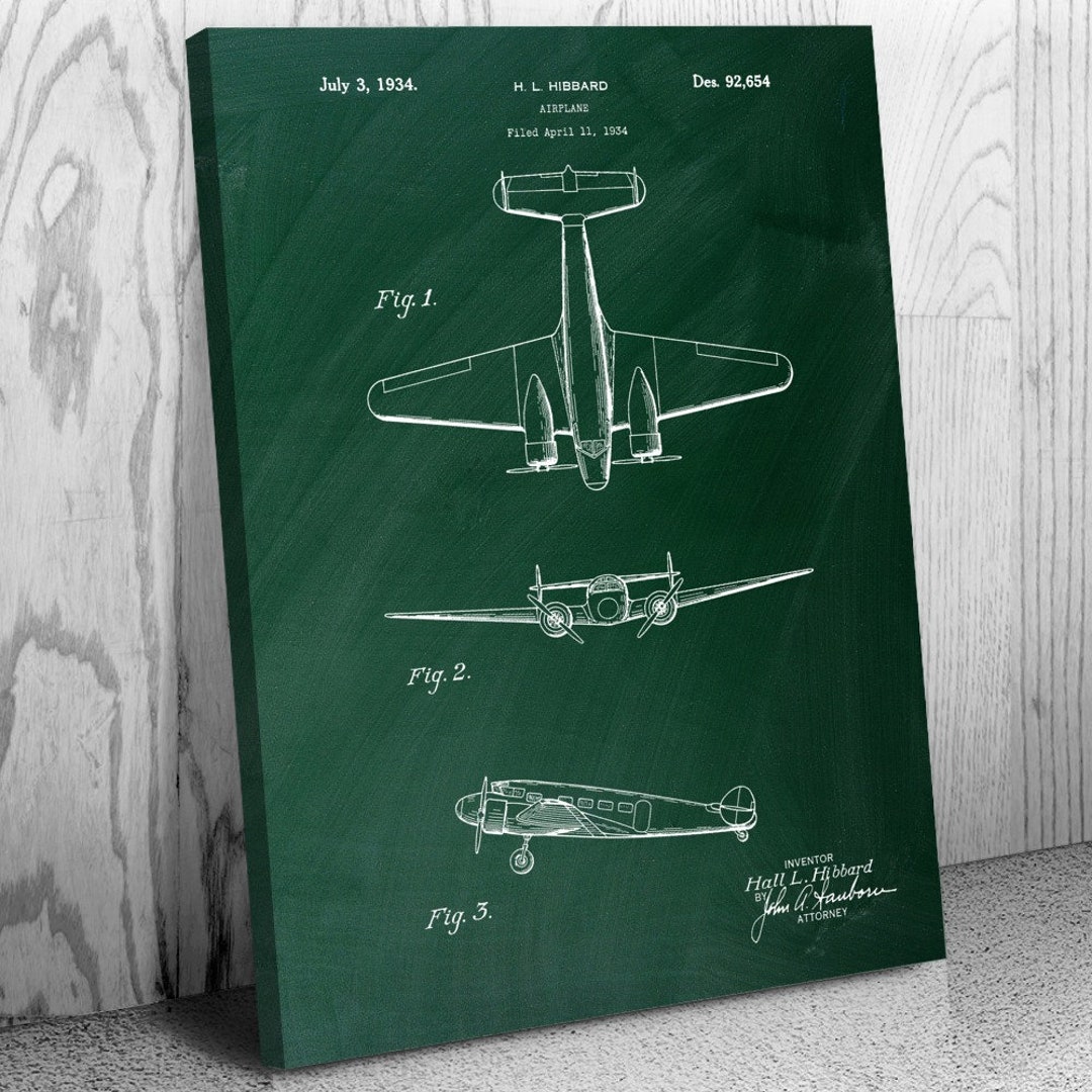 Lockheed Electra 10E Airplane Patent Canvas Print, Flight Instructor ...