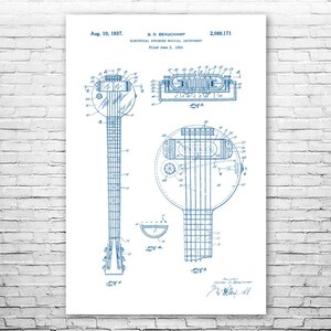 First Electric Guitar Poster Print, Frying Pan Guitar, Guitarist Gift ...
