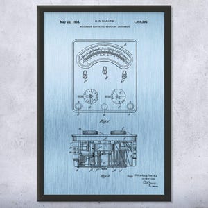 Multimeter Patent Wall Art | Poster, Canvas or Framed | Electrician ...