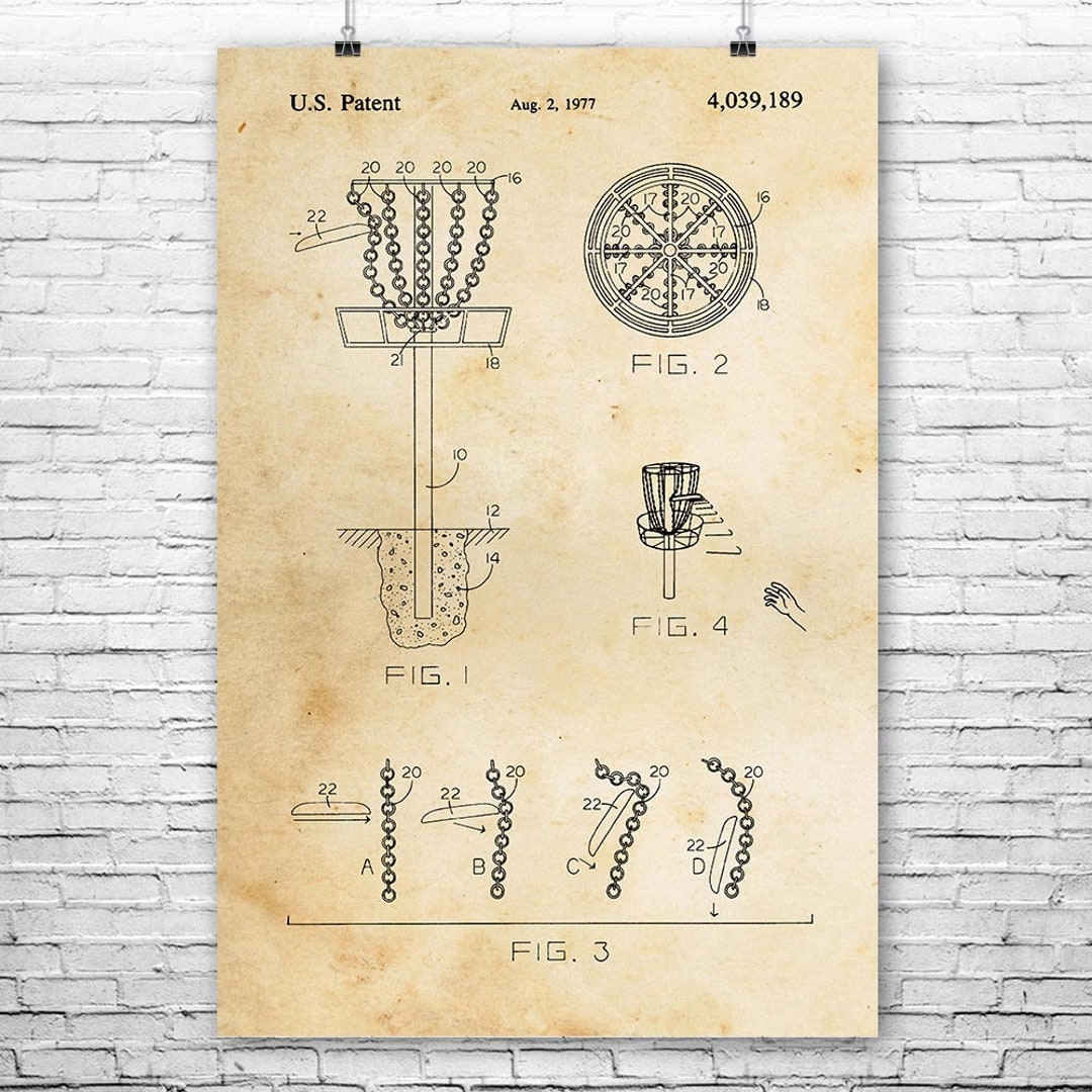 Disc Golf Goal Patent Print Poster Disc Golf Art Man Cave - Etsy