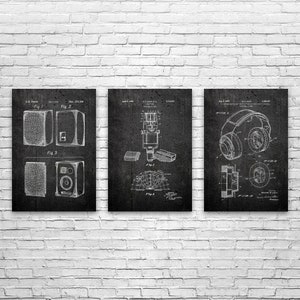 Music Recording Studio Posters Set of 3, Audio Gifts, Music Wall Art ...
