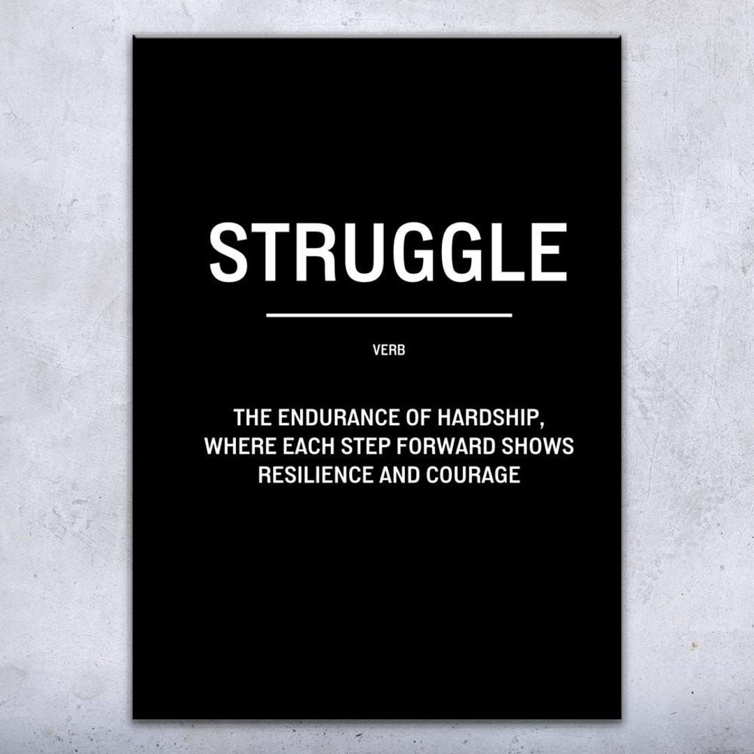 Struggle Definition Wall Art Bold | Poster, Canvas or Framed ...