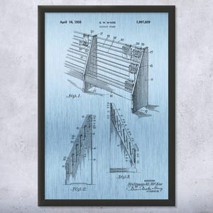 Magazine Rack Patent Wall Art | Poster, Canvas or Framed | Librarian ...