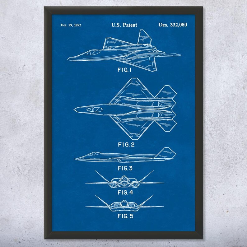 F-23 Fighter Jet Patent Art Print: Combat Pilot, Air Force Gift - Etsy