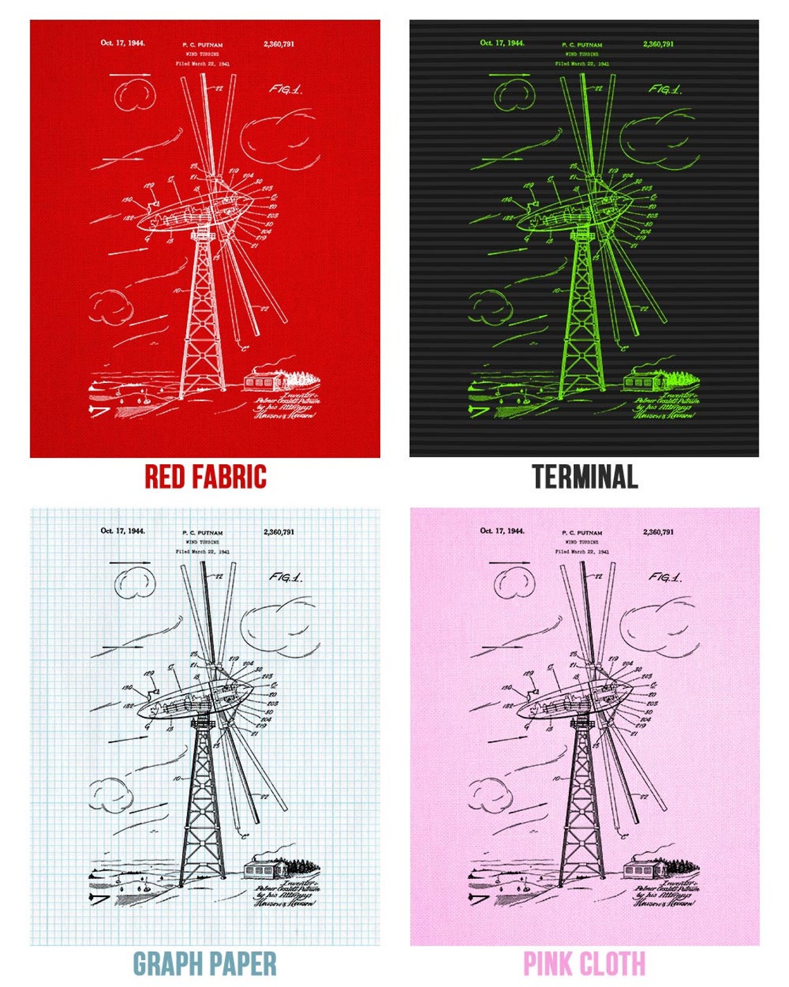 Wind Turbine Poster Print Wind Farm Art Power Technician - Etsy