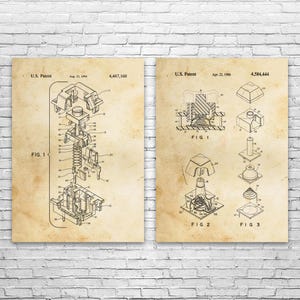 Mechanical Keyboard Patent Wall Art Set of 2 | Poster, Canvas or Framed ...