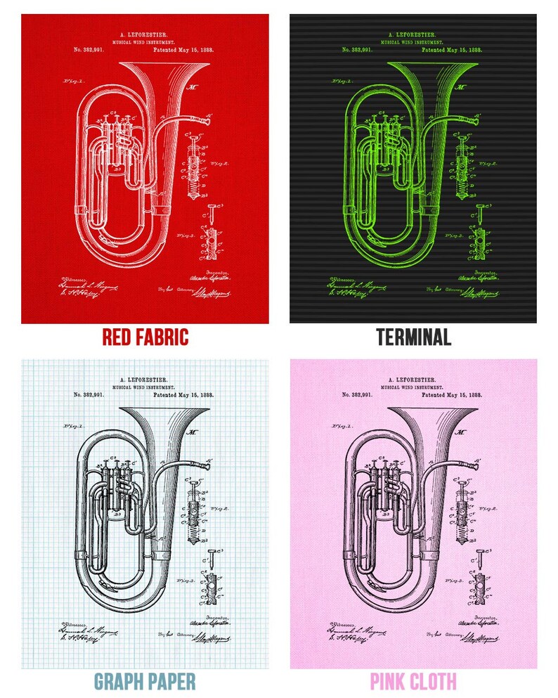 Concert Tuba Poster Print Musician Gift Marching Band Art | Etsy