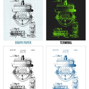 Framed Gyrocompass Wall Art Print, Nautical Decor, Aviation Art, Pilot ...