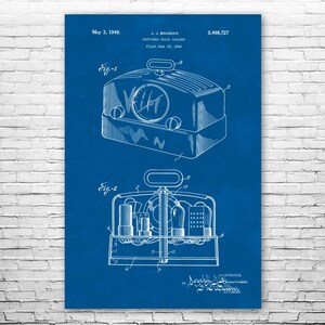 Radio Poster Print, Radio Blueprint, Radio Station Art, DJ Gift ...