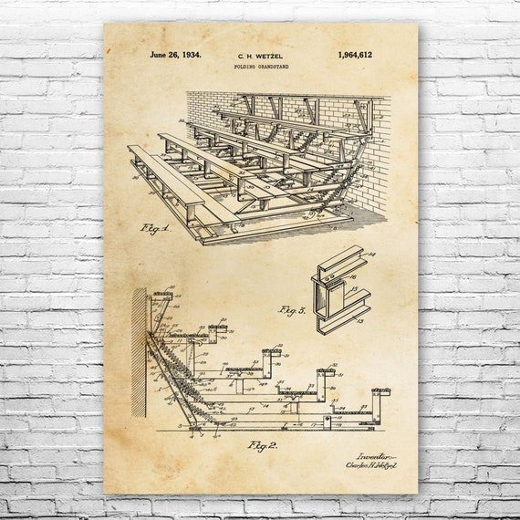 Folding Bleachers Poster Print Gym Teacher Coach Gift | Etsy