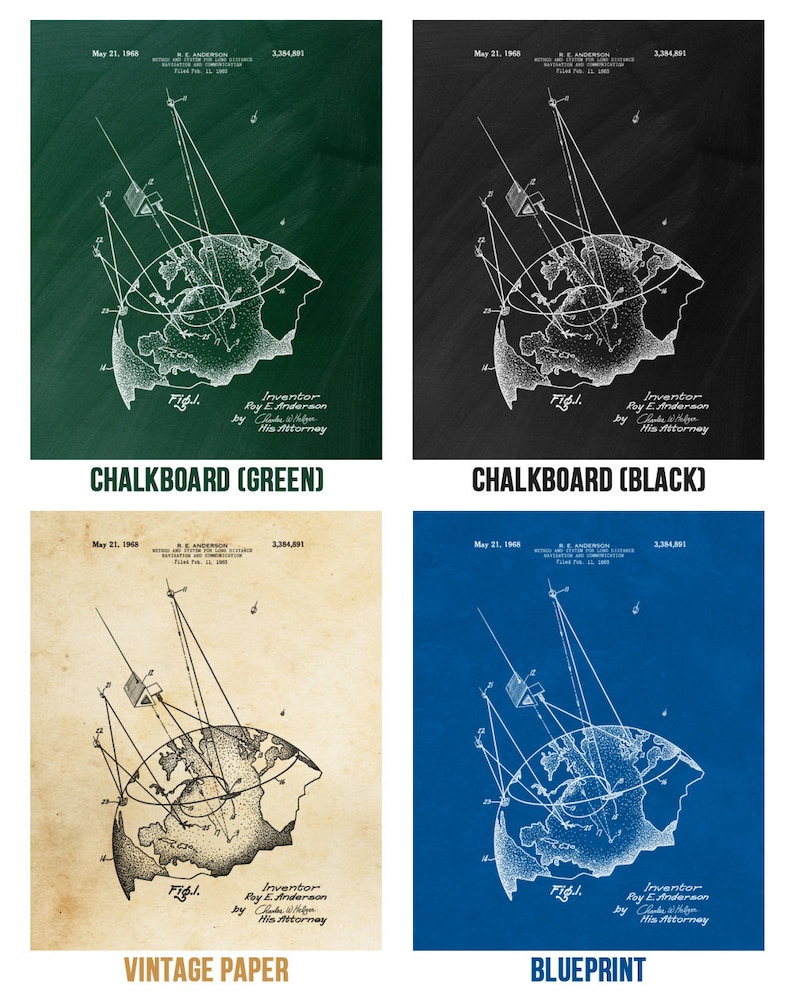 GPS Navigation Satellite Poster Print Telecom Gift Weather - Etsy