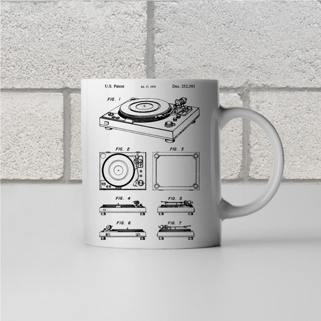 Record Turntable Patent Mug, Dj Gifts, Music Producer Gifts, Hip Hop ...