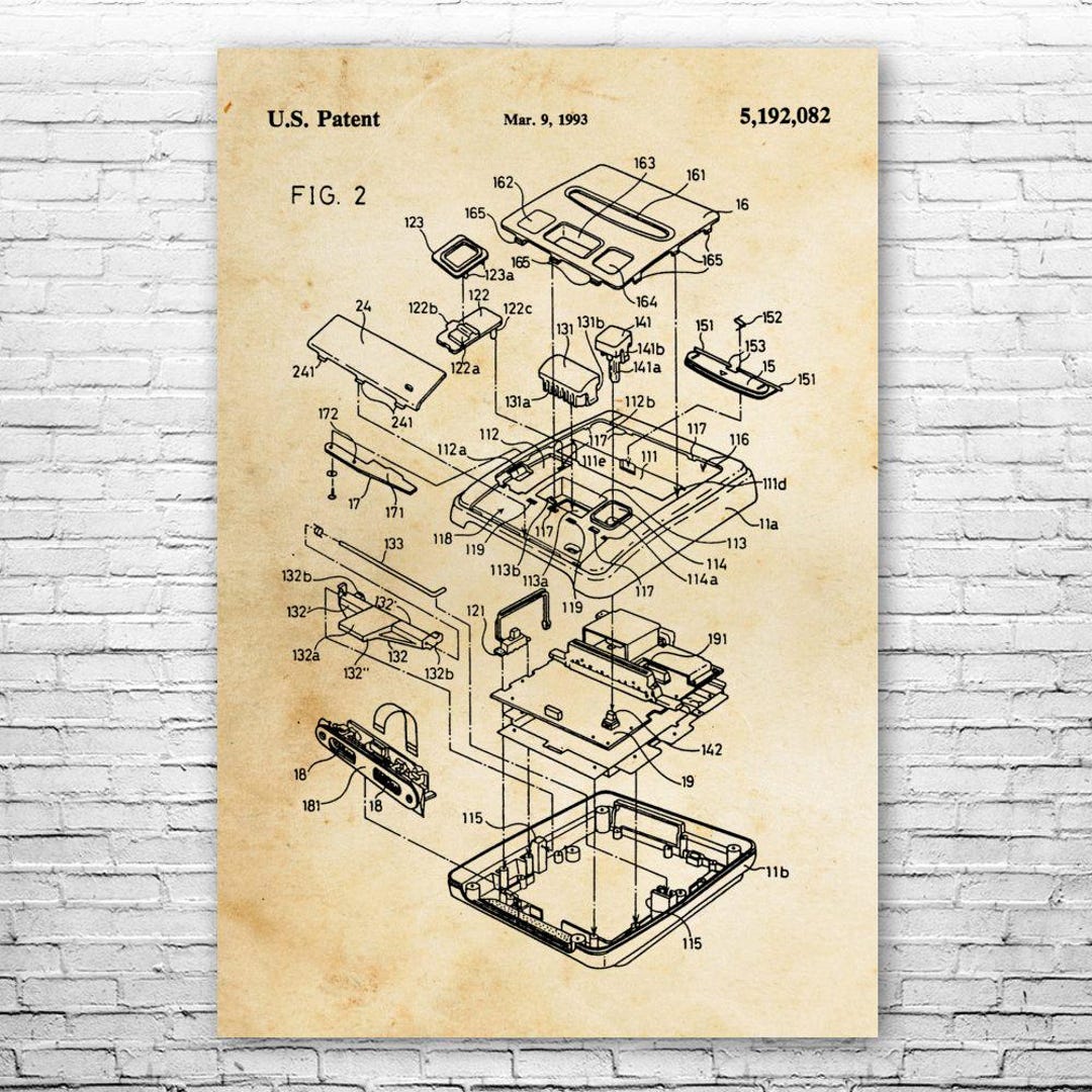 Super Famicom Exploded View Patent Print Poster, Japanese SNES, Video ...