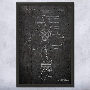 Boat Propeller Patent Wall Art | Poster, Canvas or Framed | Boating ...