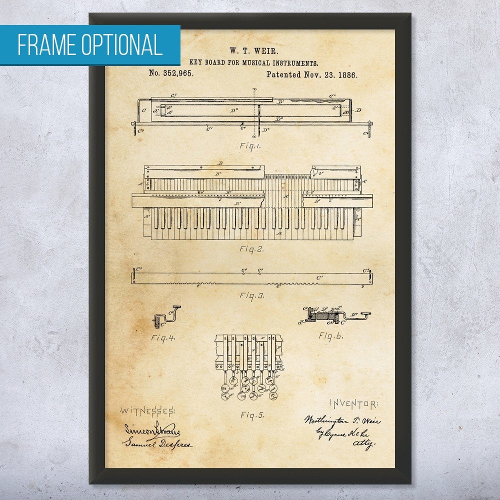Piano Keyboard Poster Print Music Class Art Pianist Gift - Etsy