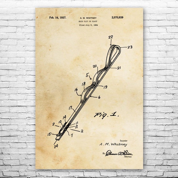 Bobby Pin Print - Etsy