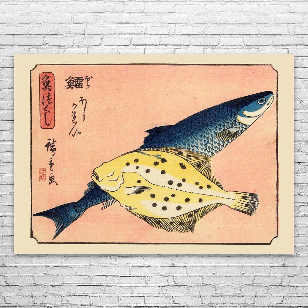 Cod & Halibut Ukiyo-e Wall Art: Food Art, Fish Decor - Etsy