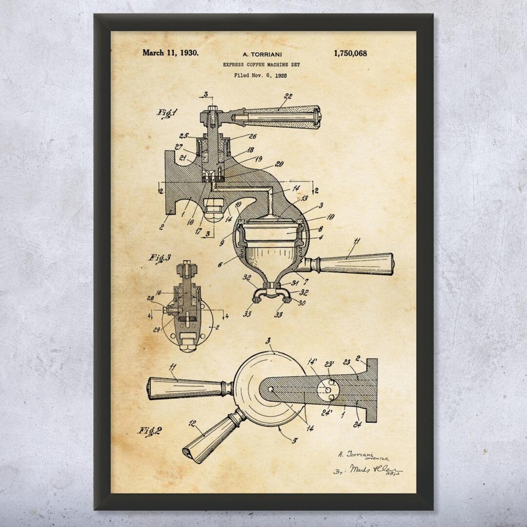 Espresso Machine Patent Art Print: Restaurant Decor, Barista Gift - Etsy