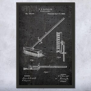 Push Broom Patent Art Print: Broom Closet Art, Grounds Keeper - Etsy