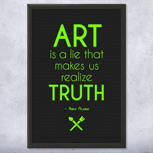 Framed Picasso Quote Art Wall Art Print, Art Studio Decor, Artist Gift ...