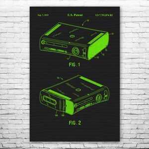Video Game Console Poster Print, Game Room Decor, Arcade Art, X Box ...