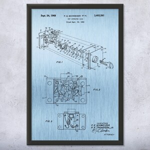Framed Payphone Coin Lock Wall Art Print, Locksmith Gift, Workshop Art ...