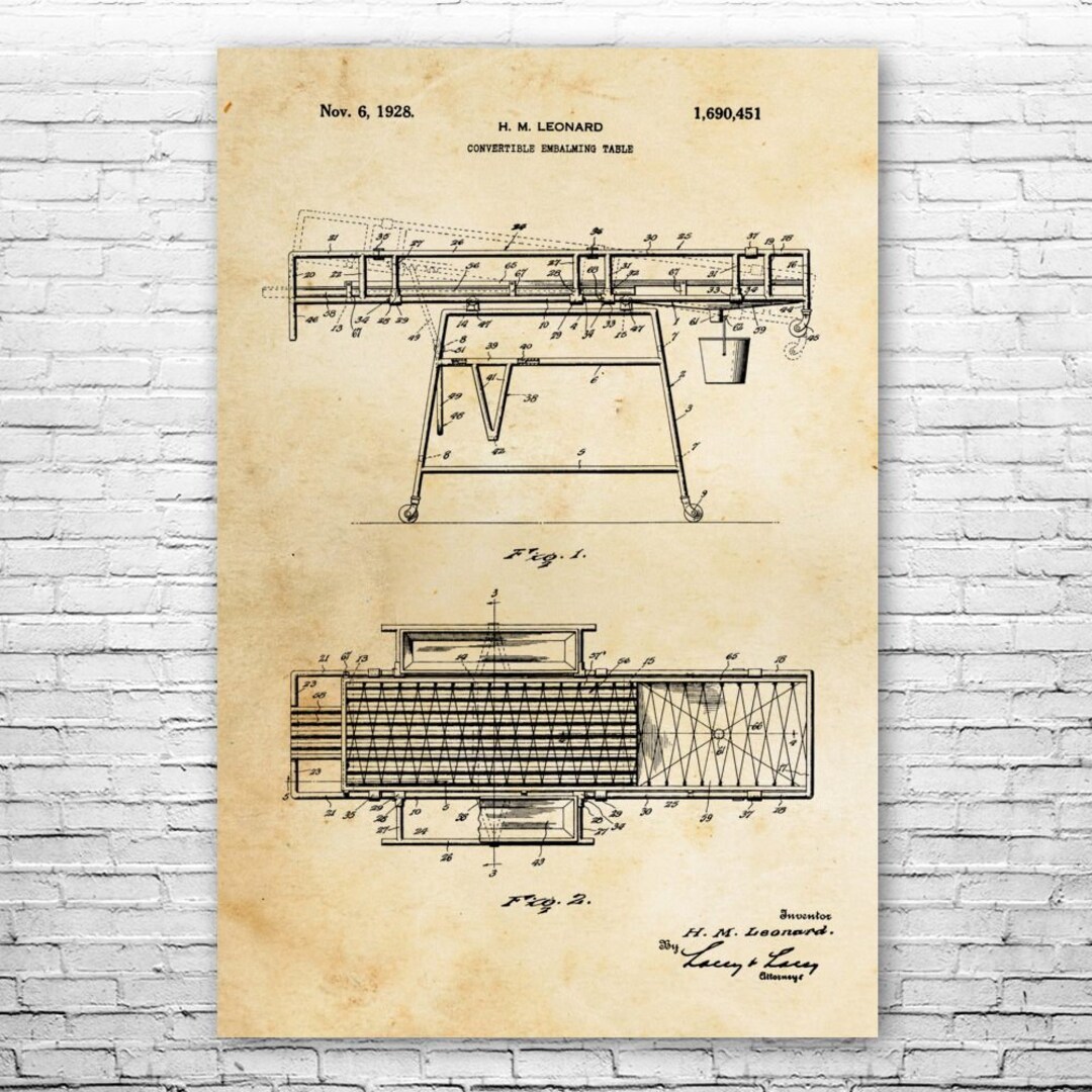 Embalming Table Poster Print Funeral Director Mortician - Etsy