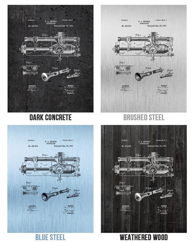 Thomas Edison Phonograph Poster Print Music Studio Art Audio | Etsy