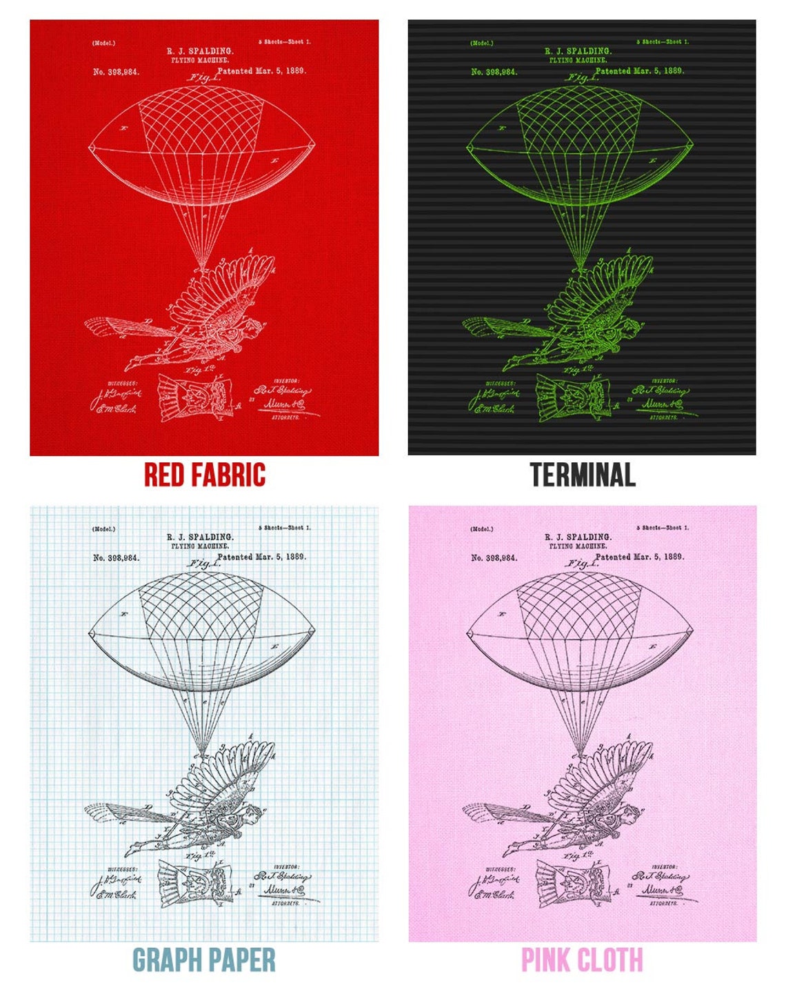 Flying Machine Poster Print Pilot Gift Aviation Decor - Etsy