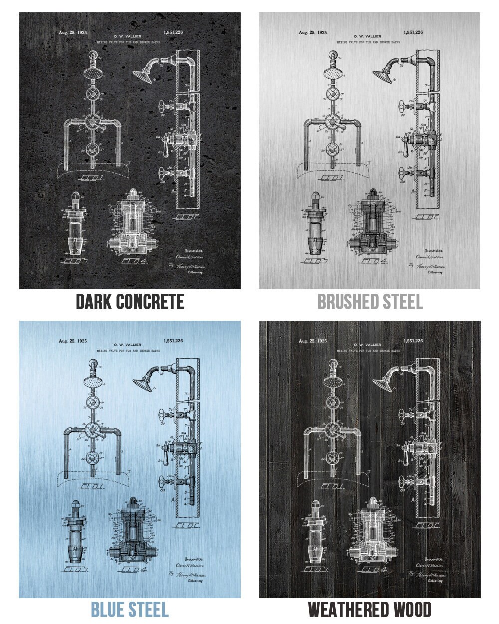 Shower Faucet Valves Poster Print Plumber Gift Restroom Wall | Etsy