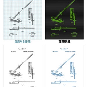 Push Broom Poster Print, Broom Closet Art, Grounds Keeper, Custodian ...