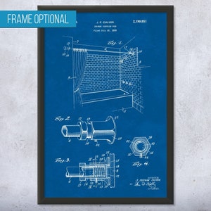 Shower Curtain Rod Poster Print Bathroom Art Contractor | Etsy
