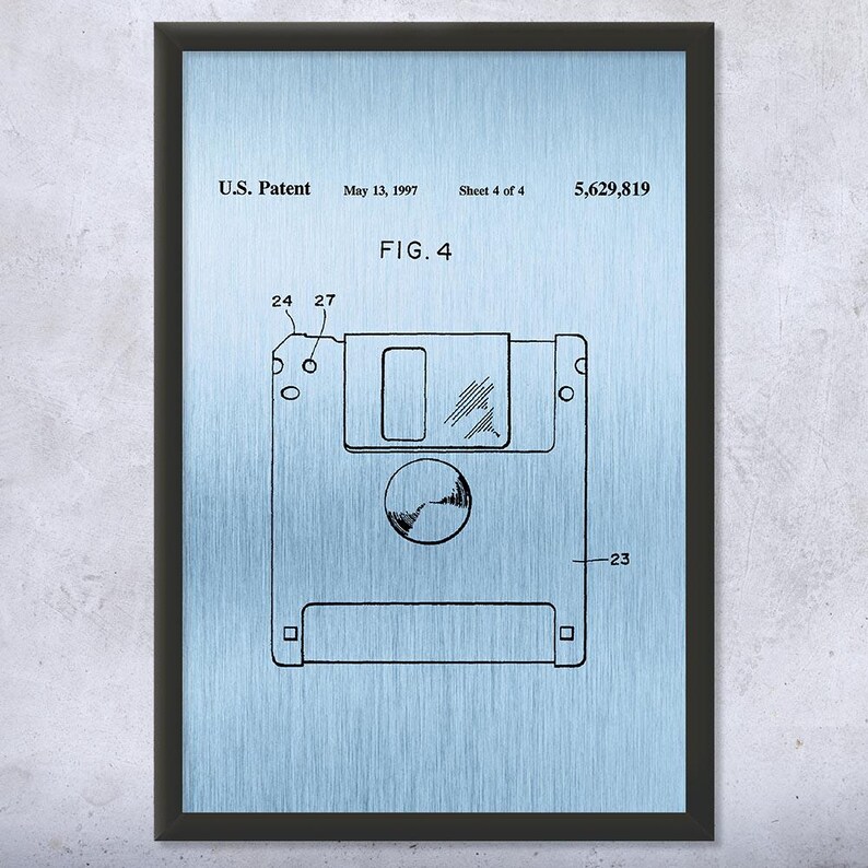 Floppy Disk Patent Art Print: Programmer Gift, Computer Science Art - Etsy