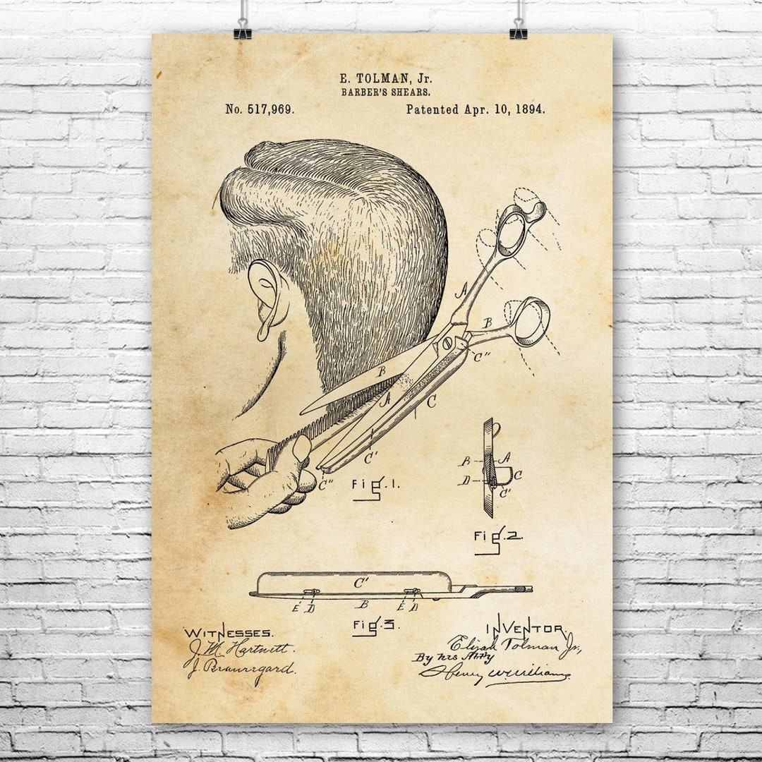 Barbers Scissors Poster Print Barber Shop Art Bathroom - Etsy
