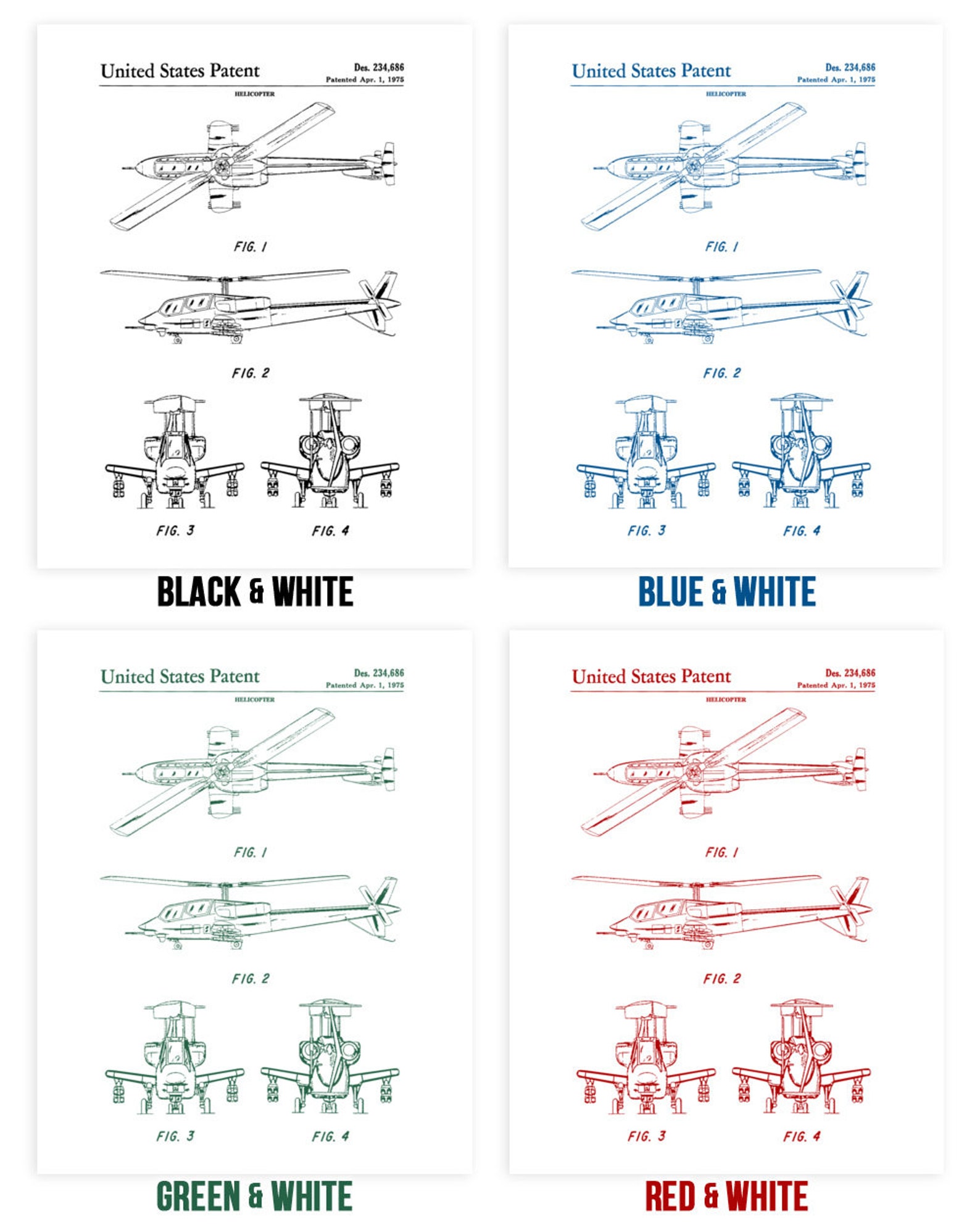 Attack Helicopter Poster Print Army Pilot Gift Military | Etsy