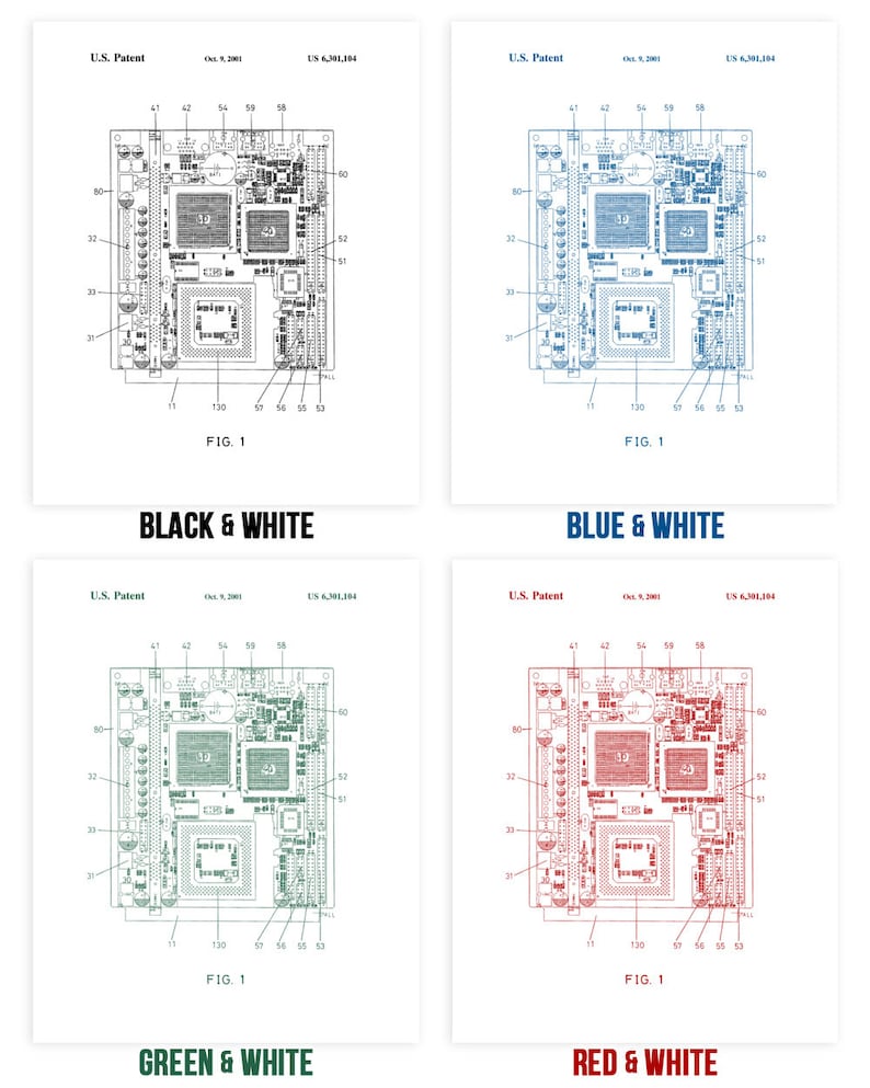 Framed Motherboard Wall Art Print Computer Decor Lab Art | Etsy