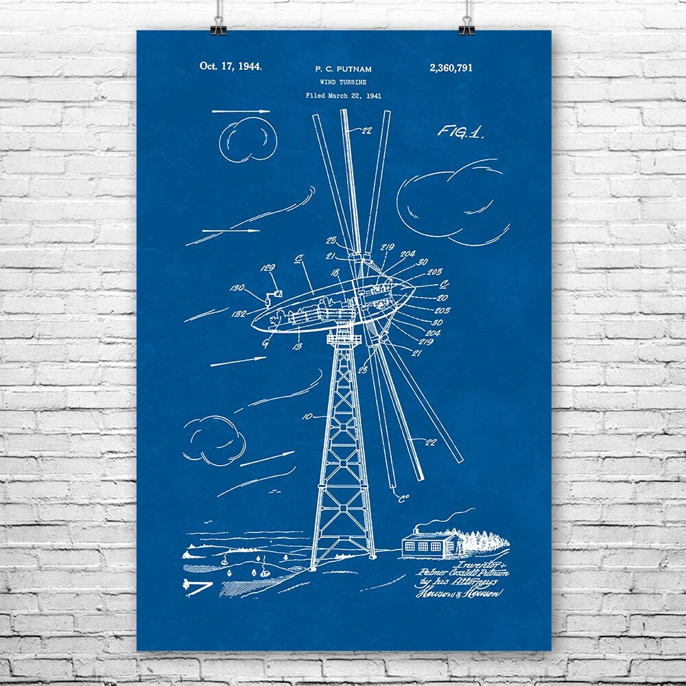 Wind Turbine Poster Print Wind Farm Art Power Technician - Etsy