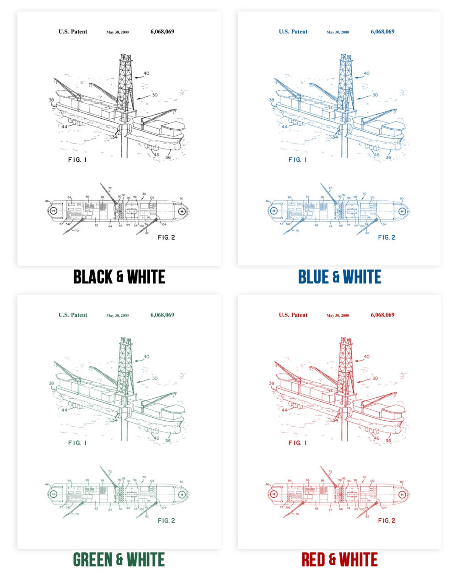 Offshore Drilling Rig Poster Print Roughneck Gift Oil Rig - Etsy