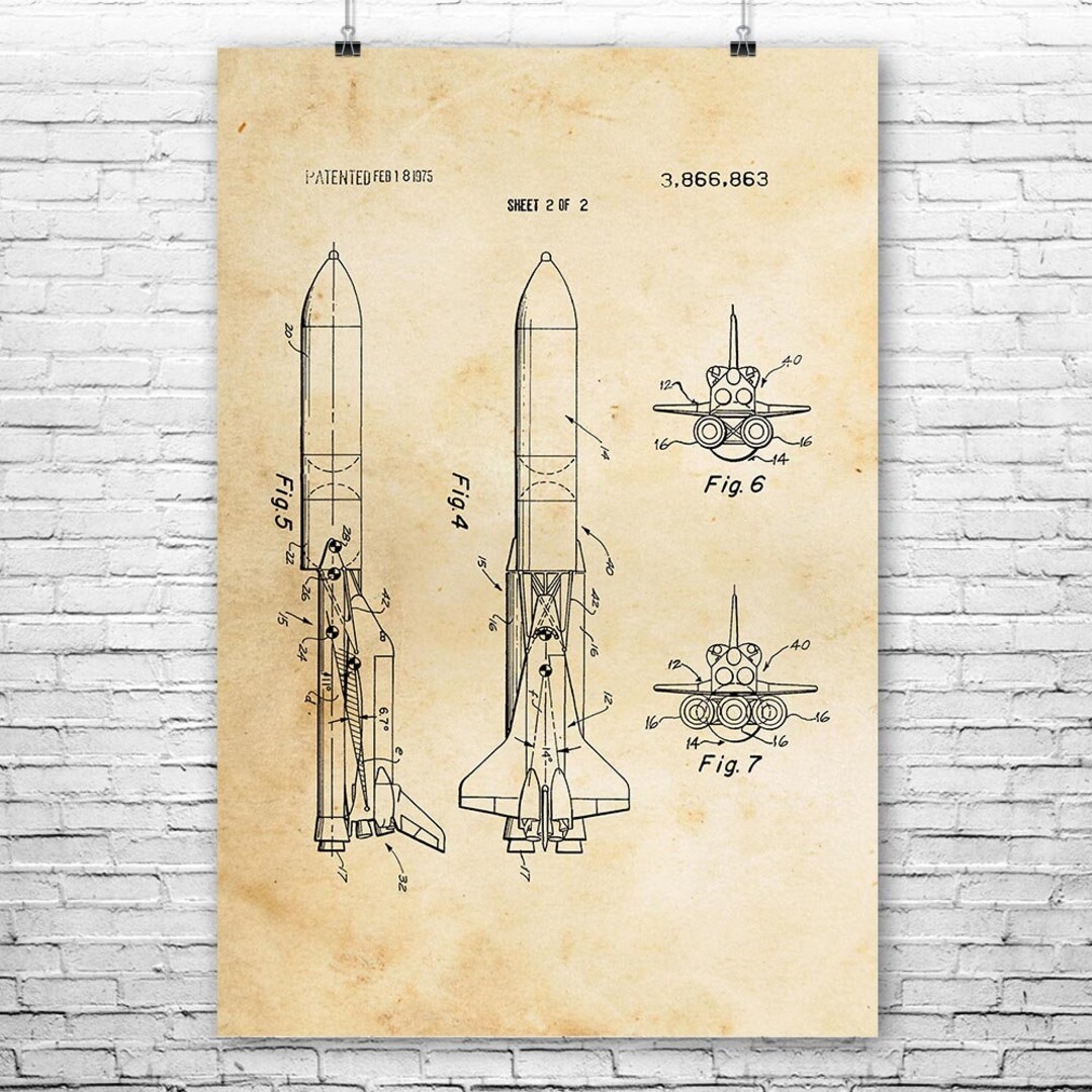 Space Shuttle Rocket Booster Poster Print Astronaut Gift - Etsy