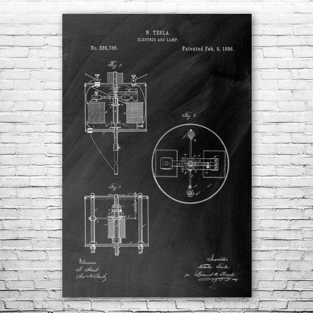 Nikola Tesla Arc Lamp Poster Print, Science Teacher Gift, Light Design ...