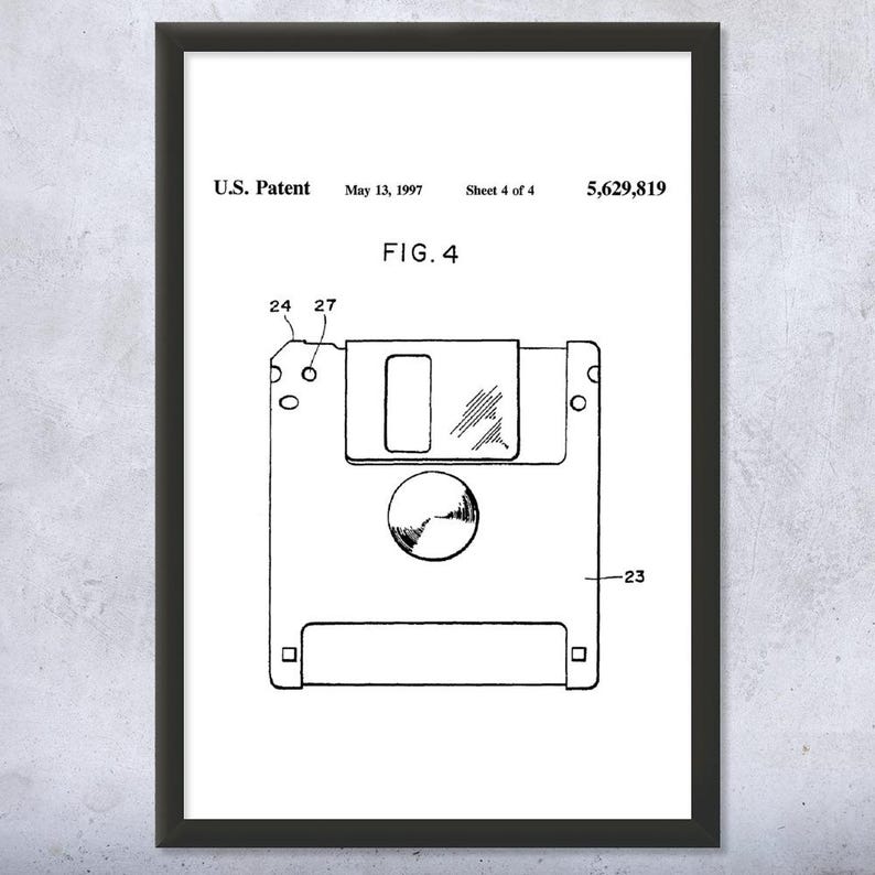 Floppy Disk Patent Art Print: Programmer Gift, Computer Science Art - Etsy