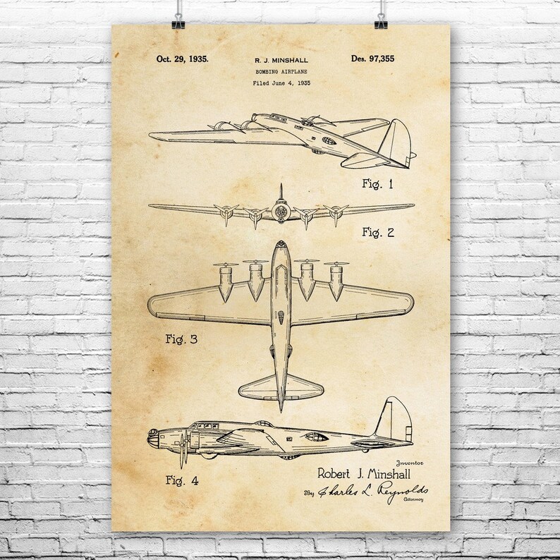 B-17 Bomber Poster Print WW2 Decor Air Force Gift Airplane - Etsy