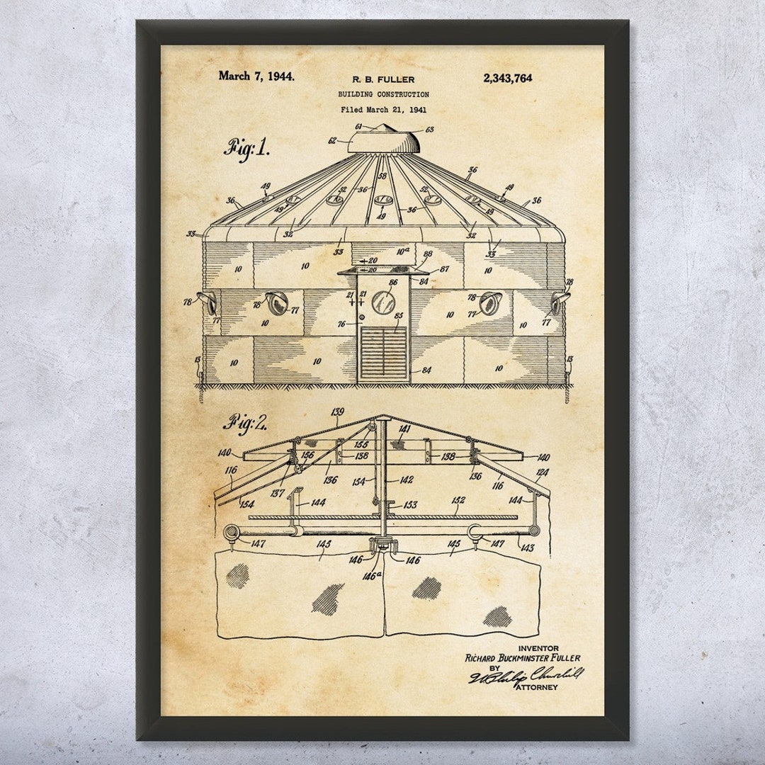 Framed Dymaxion House Wall Art Print Buckminster Fuller - Etsy
